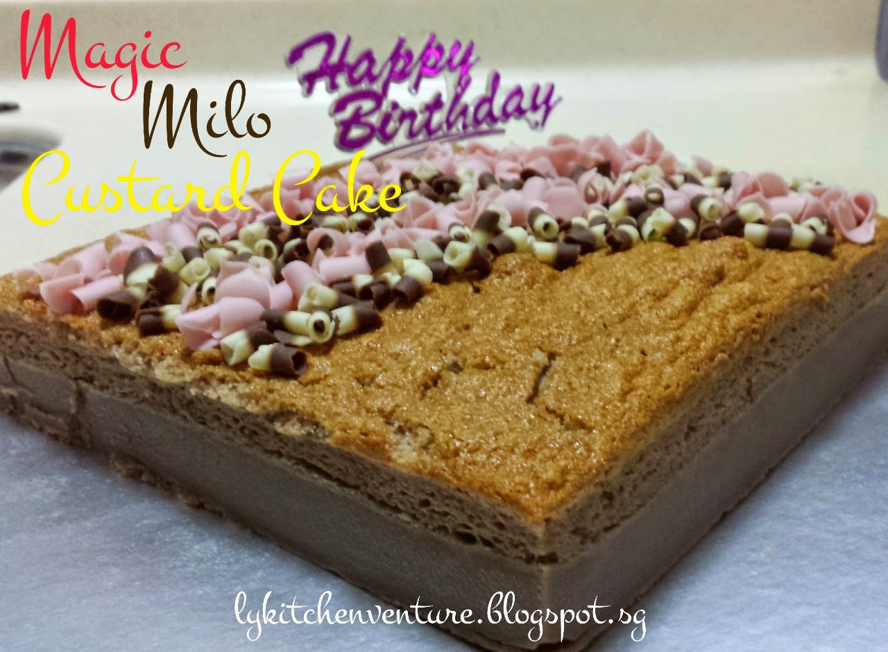 LY's Kitchen Ventures: Magic Milo Custard Cake